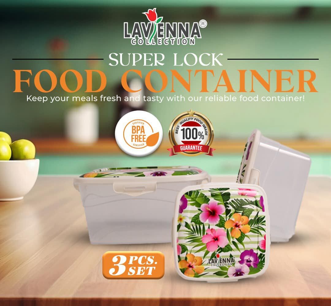 Lavenna Super-Lock Food Containers (Set of 3) - Plastic Bazar